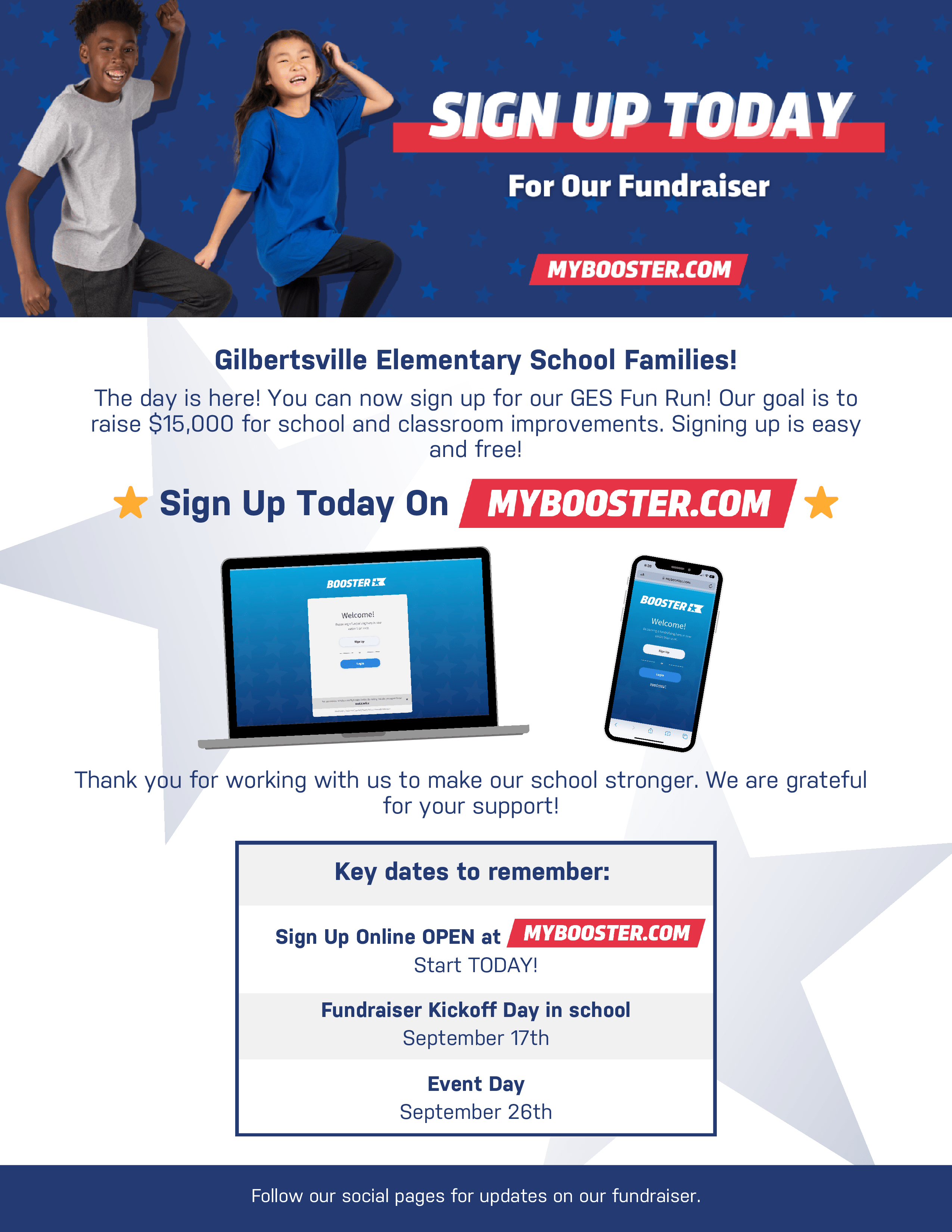 Boosterthon sign ups start TODAY! – Gilbertsville Elementary HSA